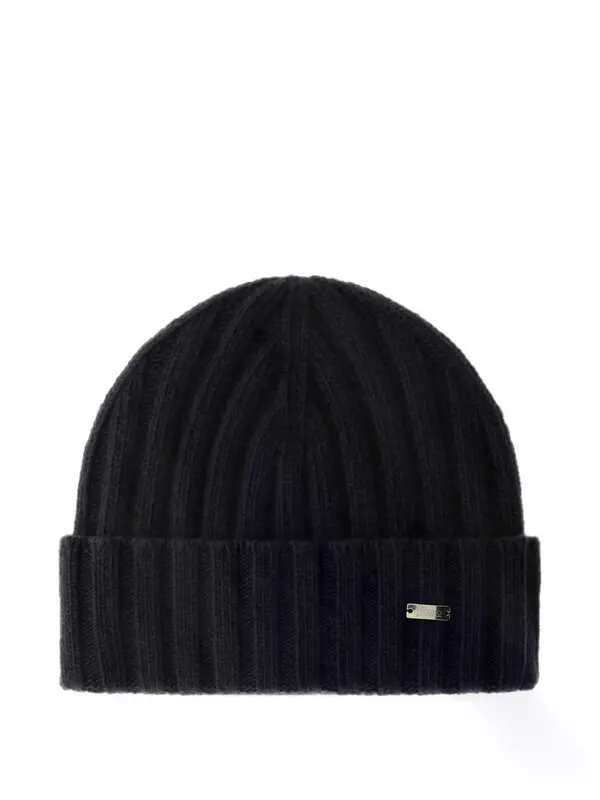 Herno Ribbed-knit Wool Beanie Hat - Black