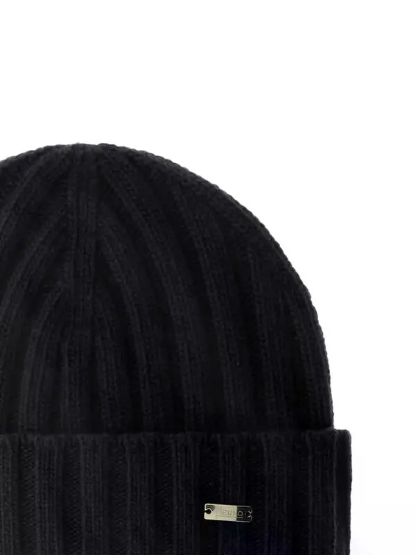 Herno Ribbed Knit Wool Beanie Hat