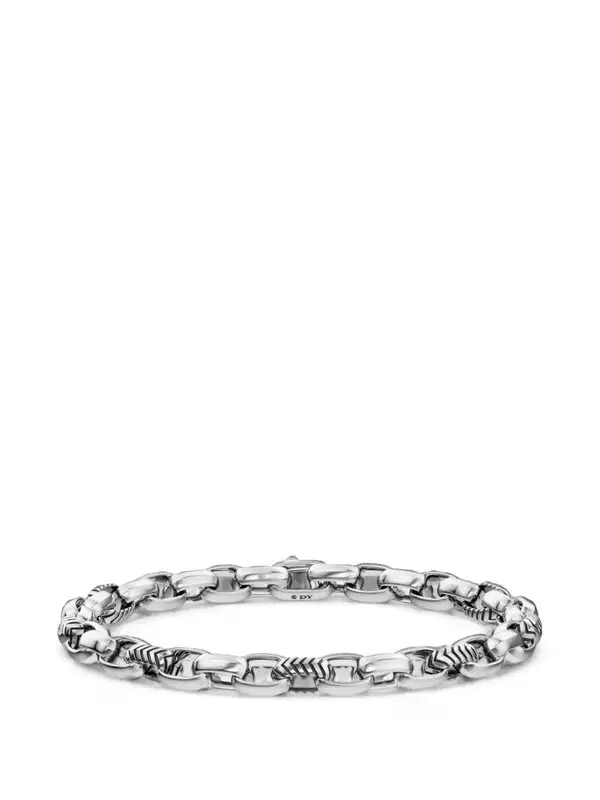 David Yurman Chevron Oval Link Bracelet - Silver