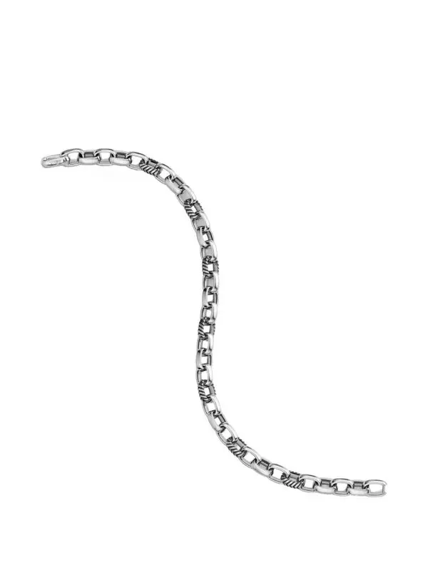 David Yurman Chevron Oval Link Bracelet In Sterling