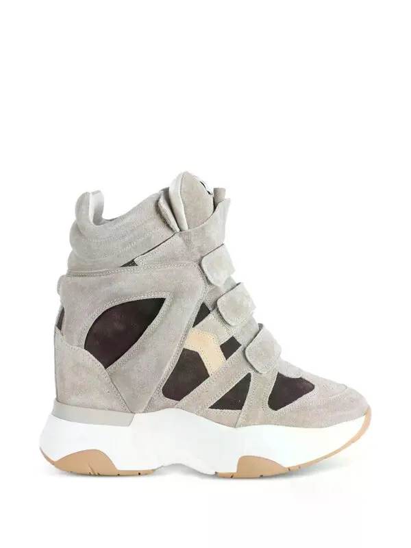 Isabel Marant Étoile Touch-strap Wedge High-top Sneakers - Neutrals