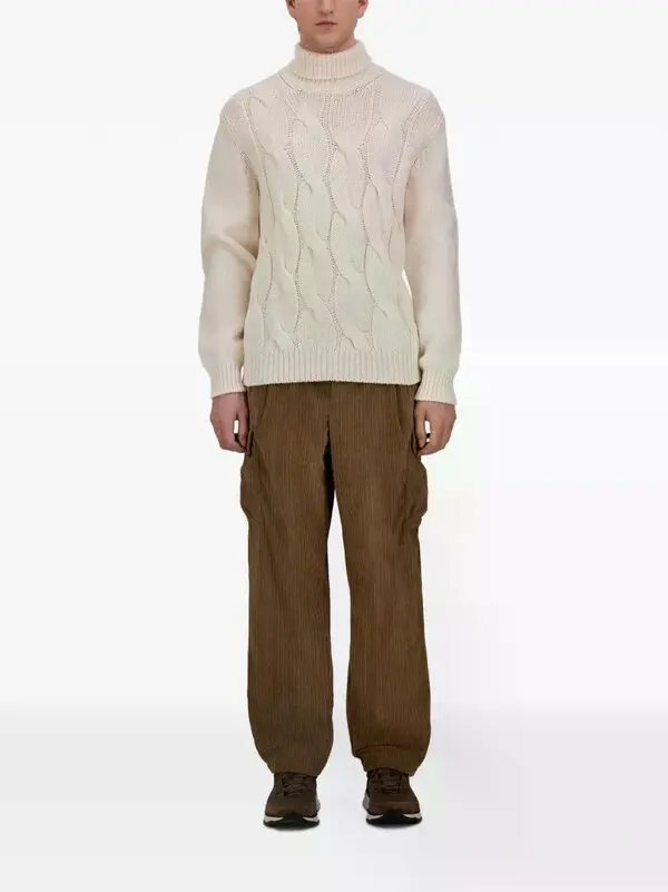 Herno Cable-knit Roll-neck Sweater - Neutrals