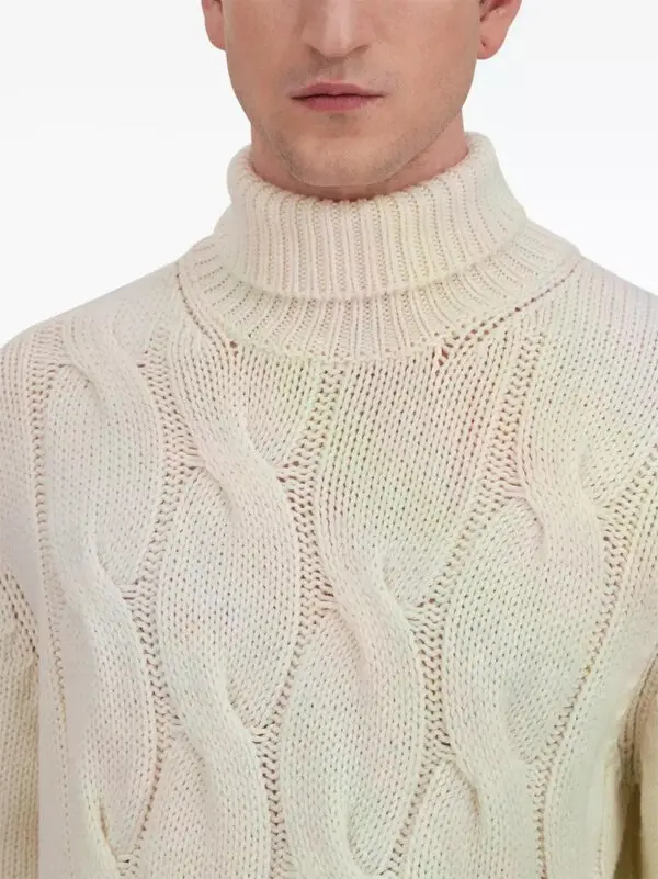 Herno Cable-knit Roll-neck Sweater