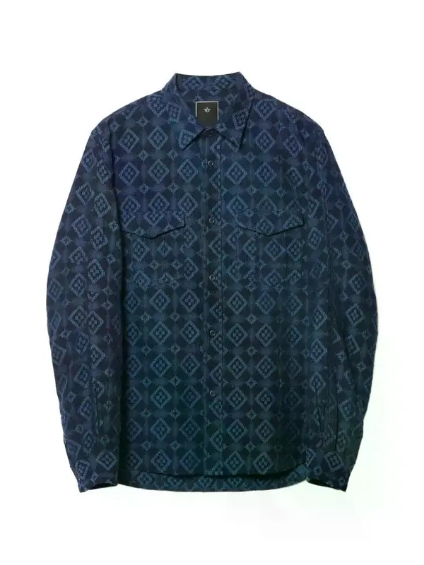 MAHARISHI Komon Aizome Jacquard-patterned Cotton Shirt - Blue