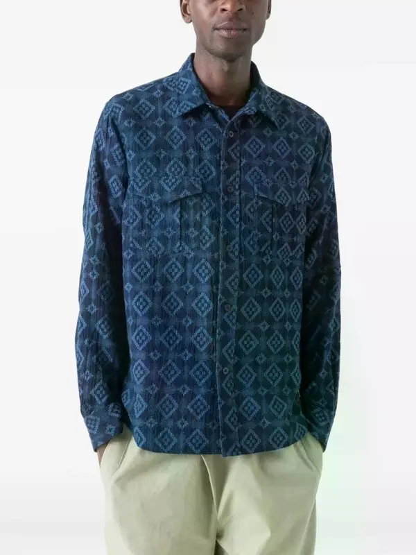 MAHARISHI Komon Aizome Jacquard-patterned Cotton Shirt