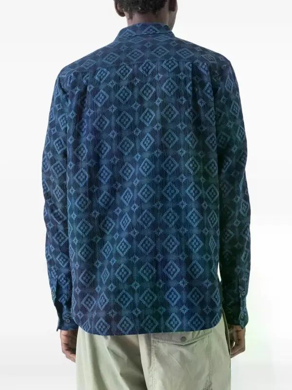 MAHARISHI Komon Aizome Jacquard-patterned Cotton Shirt