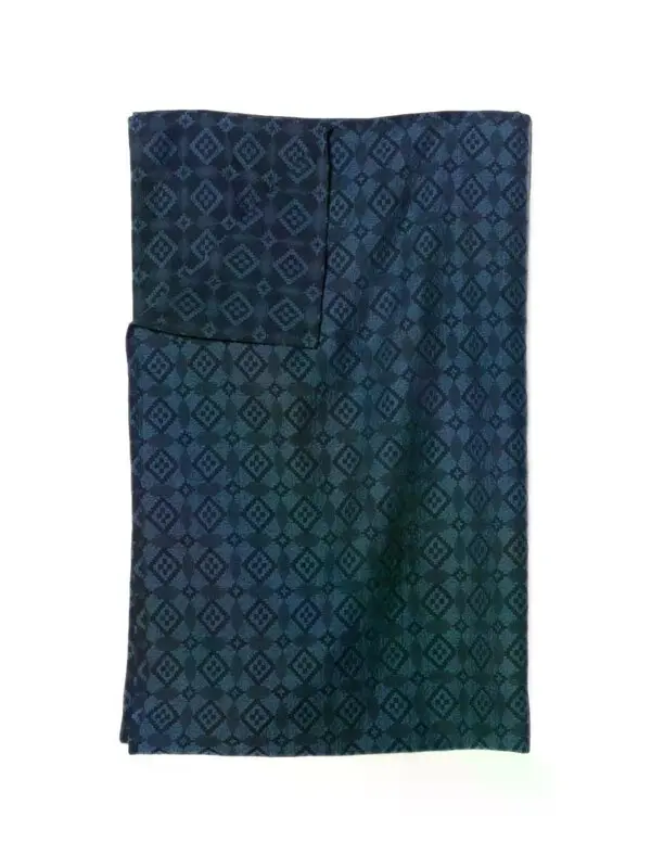 MAHARISHI Komon Aizome Geometric-pattern Scarf