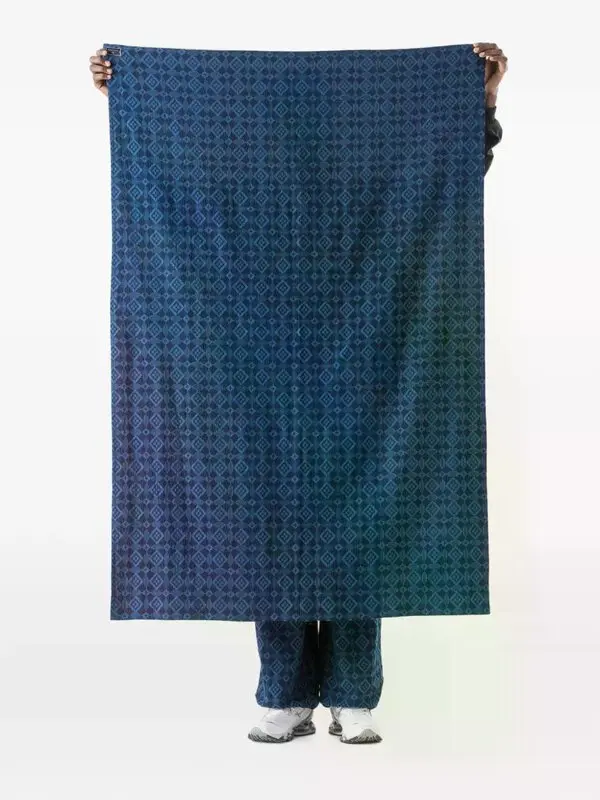 MAHARISHI Komon Aizome Geometric-pattern Scarf