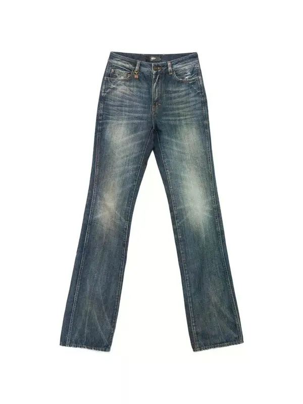 Amiri Monogram Charm Whiskered Straight-leg Jeans - Blue