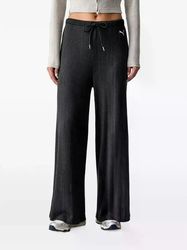 PUMA Essentials Ribbed-knit Track Pants - Black