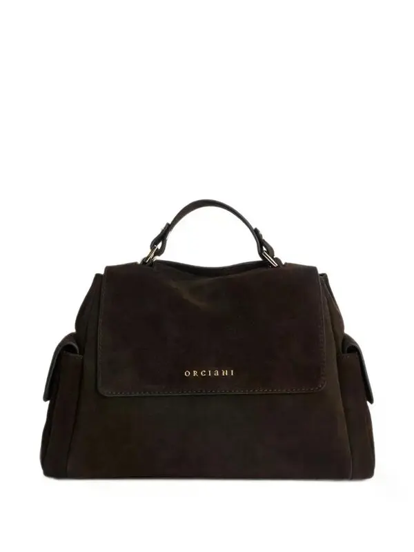 Orciani Logo-plaque Suede Tote Bag