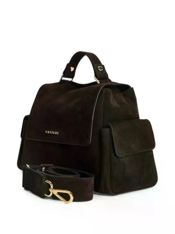 Orciani Logo-plaque Suede Tote Bag