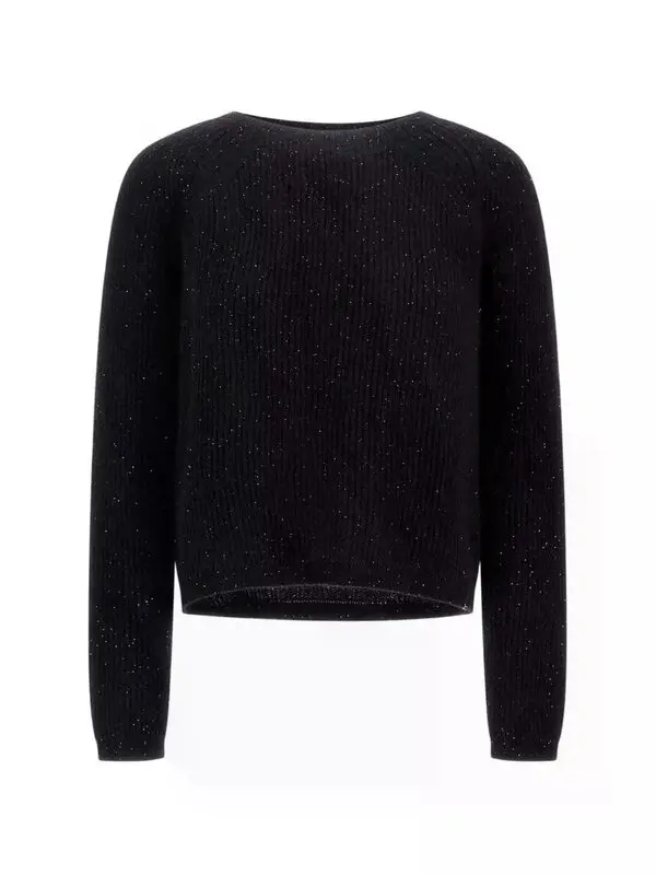 Herno Rib-knit Sheen-finish Sweater - Black