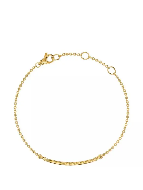 David Yurman 18k Yellow Twisted Bar Chain Bracelet