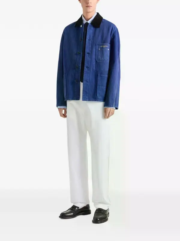 Givenchy Couture Seam Herringbone Denim Jacket