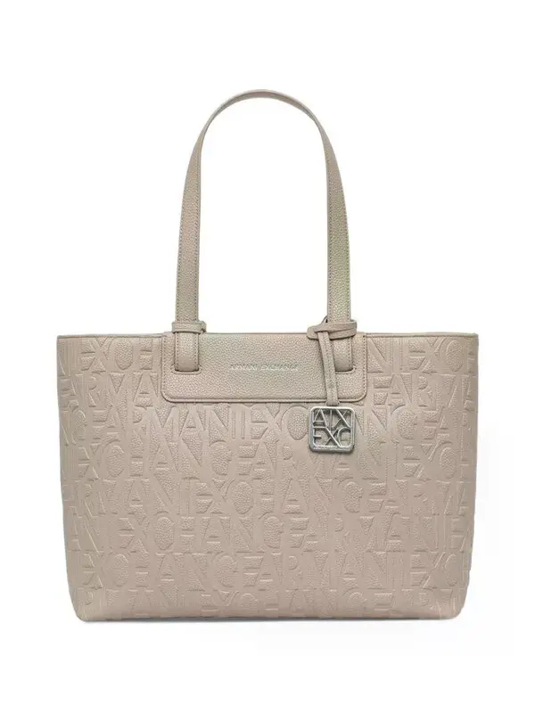 Armani Exchange Logo-embossed Grained Tote Bag