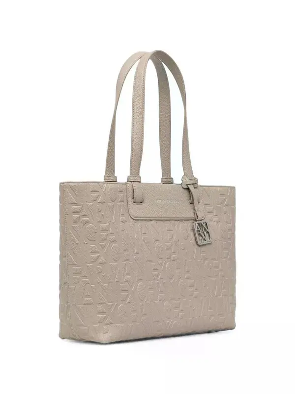 Armani Exchange Logo-embossed Grained Tote Bag
