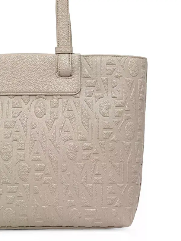 Armani Exchange Logo-embossed Grained Tote Bag