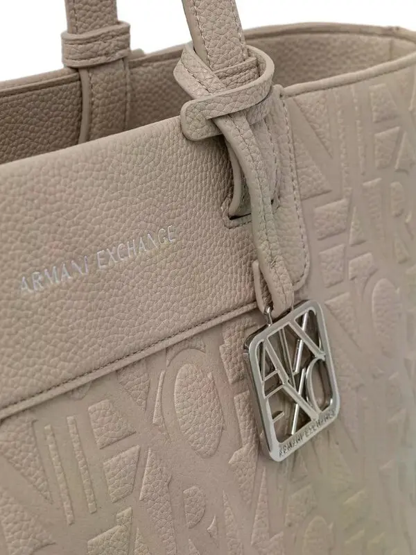 Armani Exchange Logo-embossed Grained Tote Bag