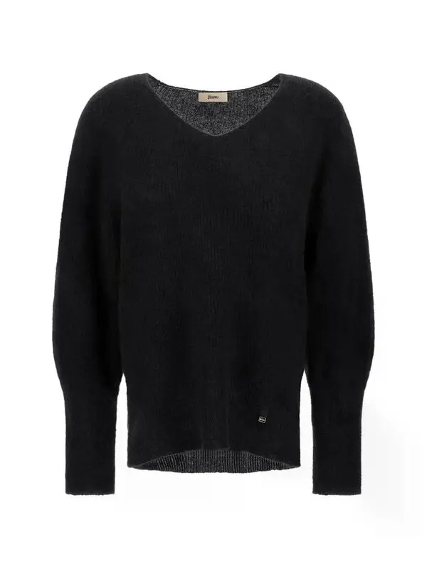 Herno Stocking-stitch V-neck Sweater - Black