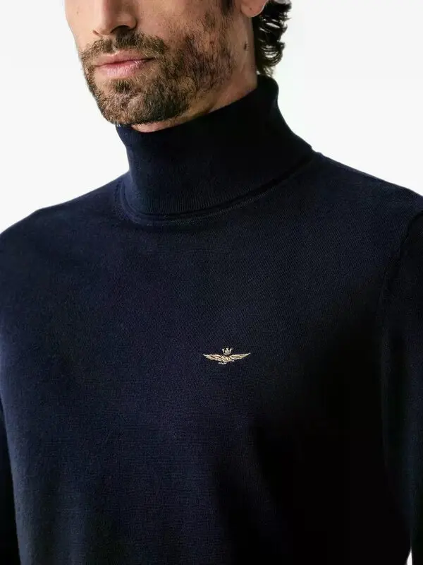AERONAUTICA MILITARE Roll-neck Embroidered Sweater