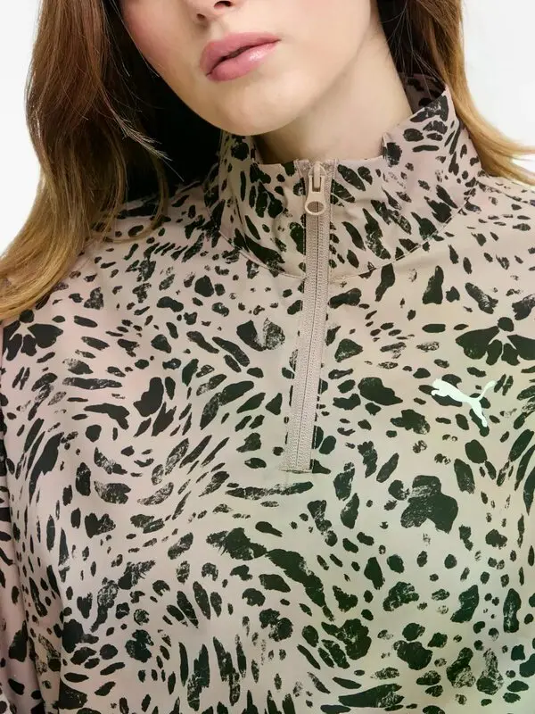 PUMA Leopard Print Quarter-zip Sweatshirt
