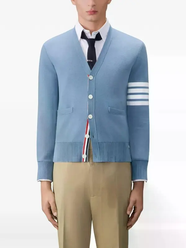 Thom Browne Cotton Crepe V-neck Cardigan