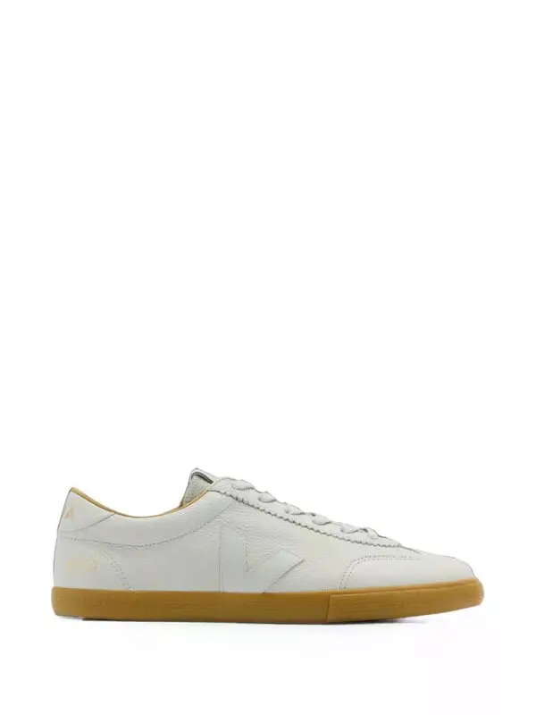 VEJA Logo-patch Organic Leather Sneakers - Grey