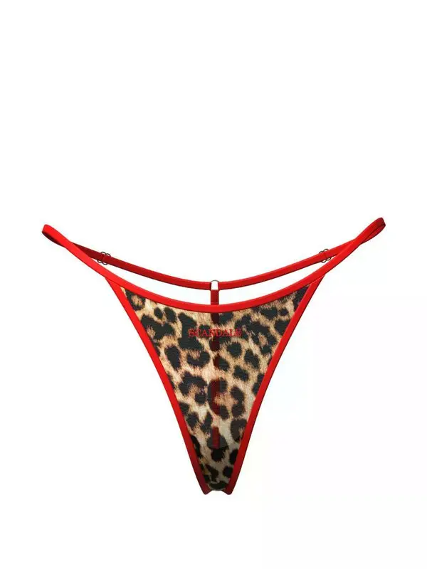 SCANDALE X Maison Close Sauvage Leopard-print Thong - Brown
