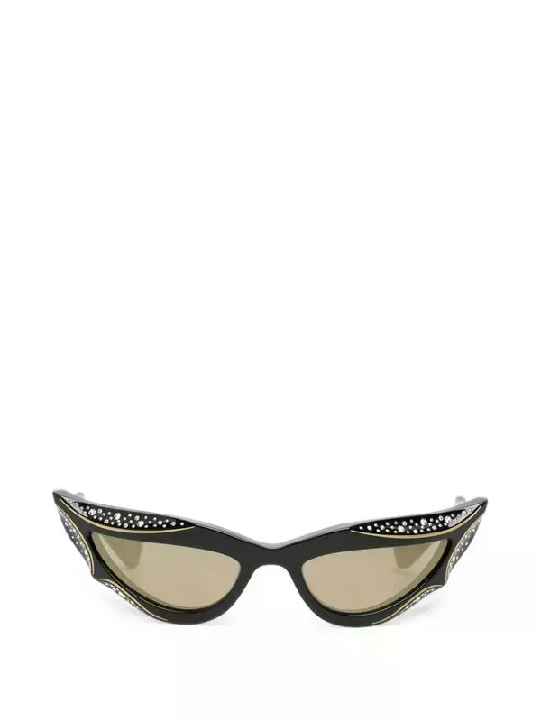 Valentino Garavani Vlogo Crystal-embellished Sunglasses - Black