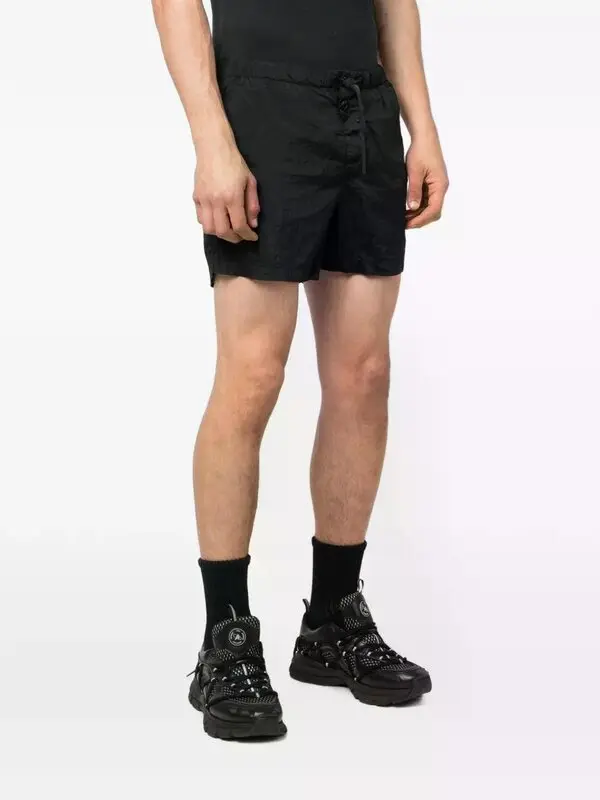 Stone Island Logo-patch Drawstring Shorts - Black