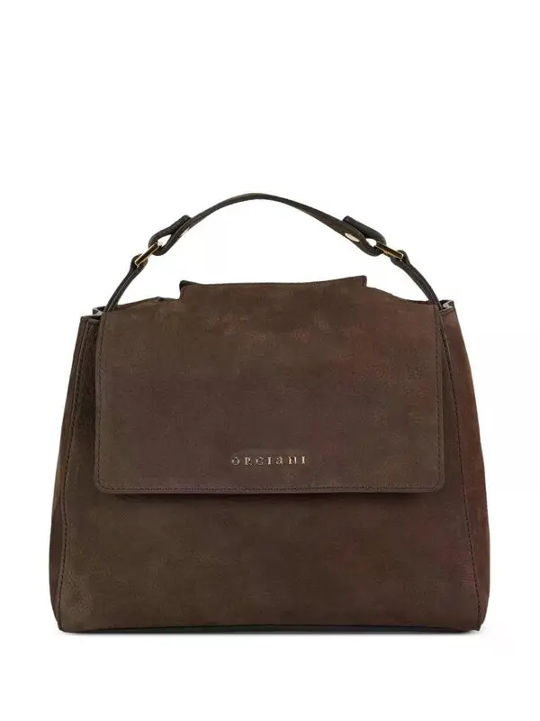 Orciani Logo-lettering Leather Tote Bag - Brown