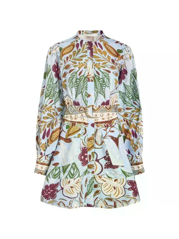 MARIE OLIVER Hughes Floral-print Belted Mini Dress