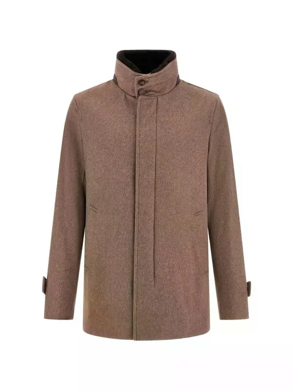 Herno Suede-trim High-collar Coat
