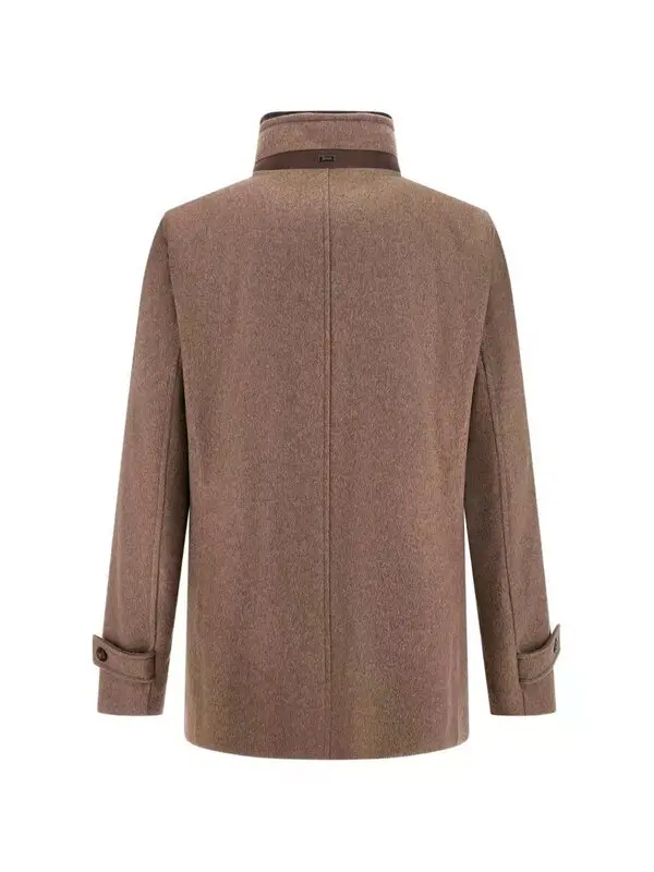 Herno Suede-trim High-collar Coat