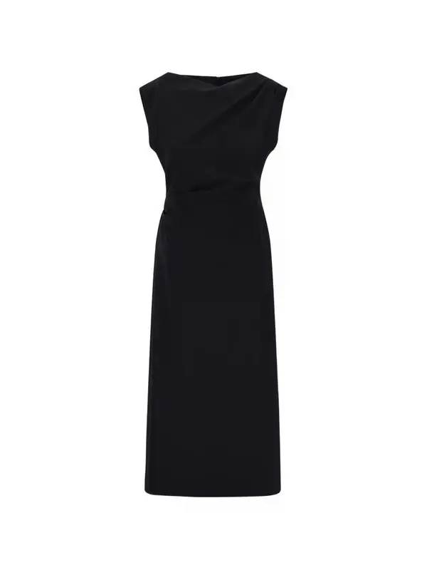 Herno Draped V-neck Midi Dress