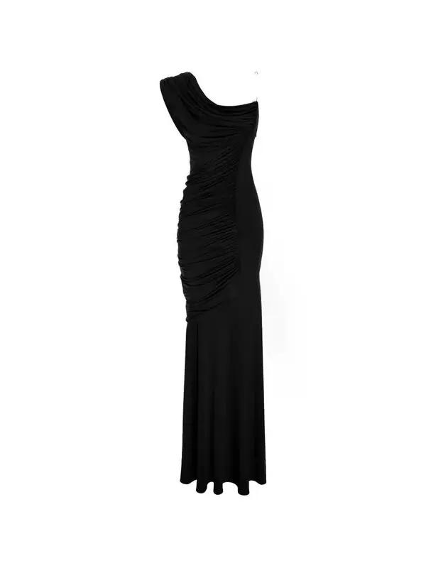 V:PM ATELIER Sade Asymmetric Ruched Maxi Dress
