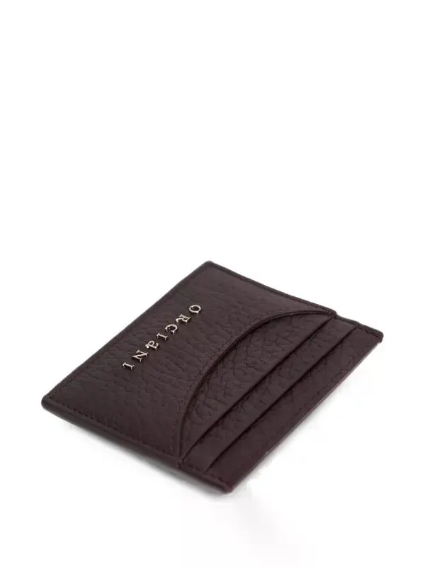 Orciani Logo-plaque Pebbled-leather Cardholder