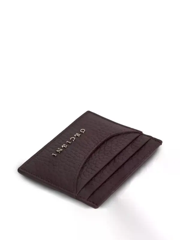 Orciani Logo-plaque Pebbled-leather Cardholder