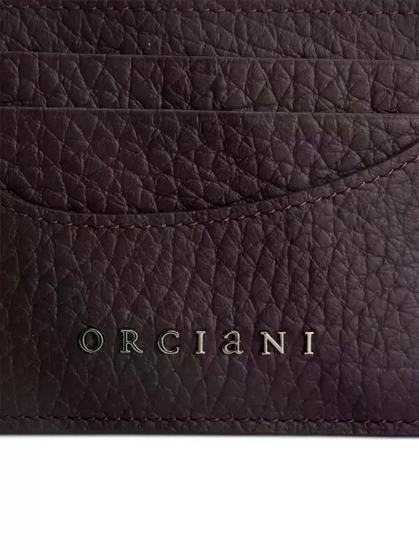 Orciani Logo-plaque Pebbled-leather Cardholder