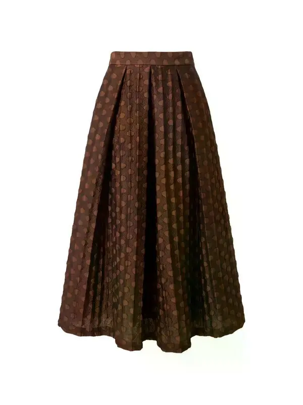 LUNATICA MILANO Pleated Polka-dot Midi Skirt