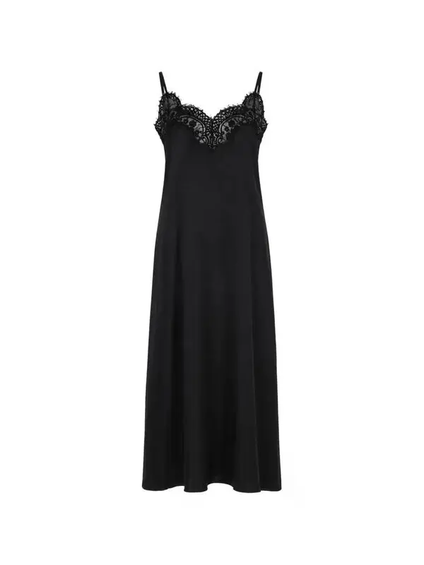 Co Lace-trim Silk Dress - Black