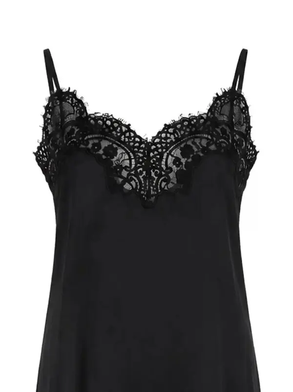 Co Lace-trimmed Silk Maxi Dress - Black