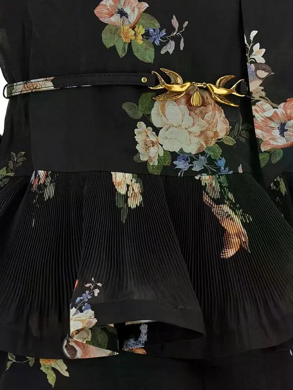 Zimmermann Tiered Floral Print Pleated Dress