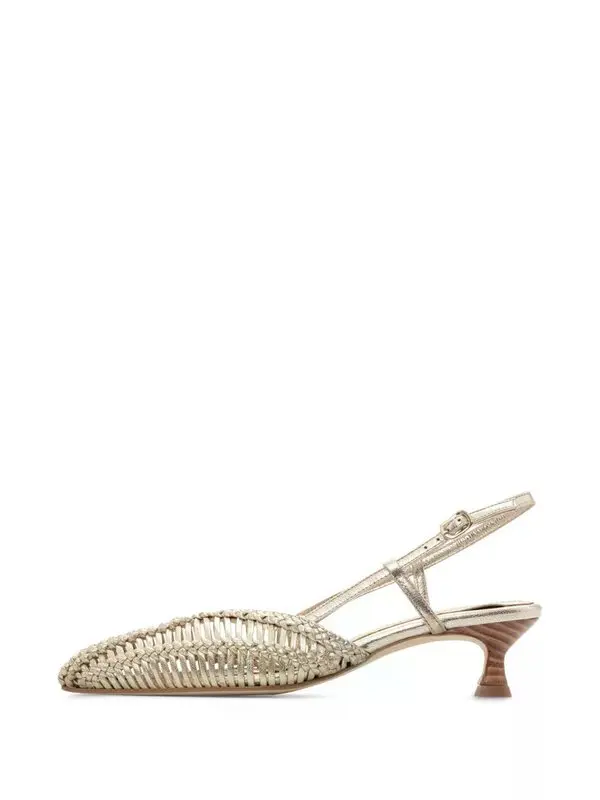 LOTTUSSE Woven Leather Slingback Pumps