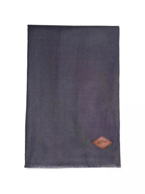 LOTTUSSE Logo-patch Fringed Scarf - Grey