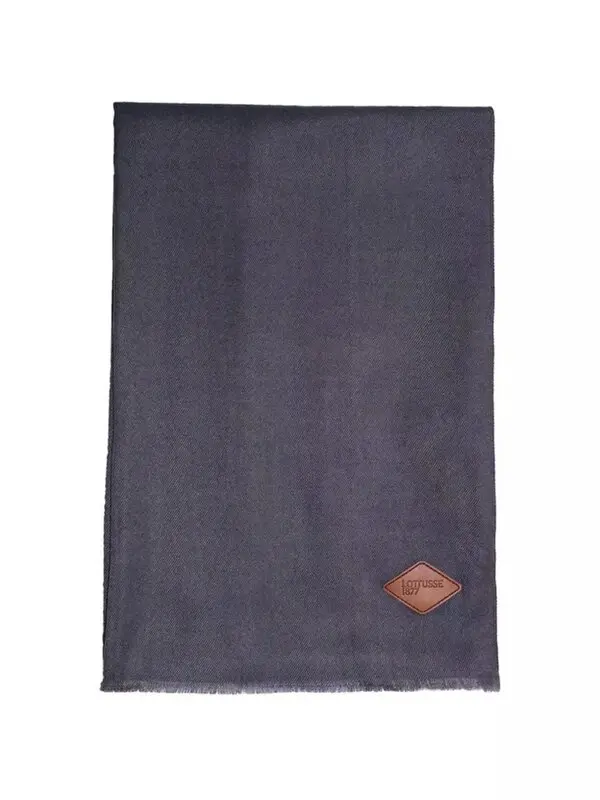 LOTTUSSE Logo-patch Fringed Scarf - Grey