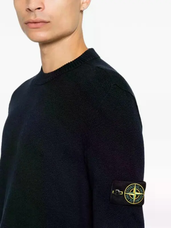 Stone Island Logo-patch Crew-neck Sweater