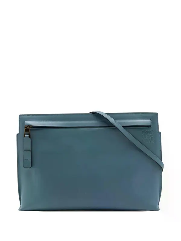 Loewe Leather Anagram T Pouch Crossbody Bag - Blue