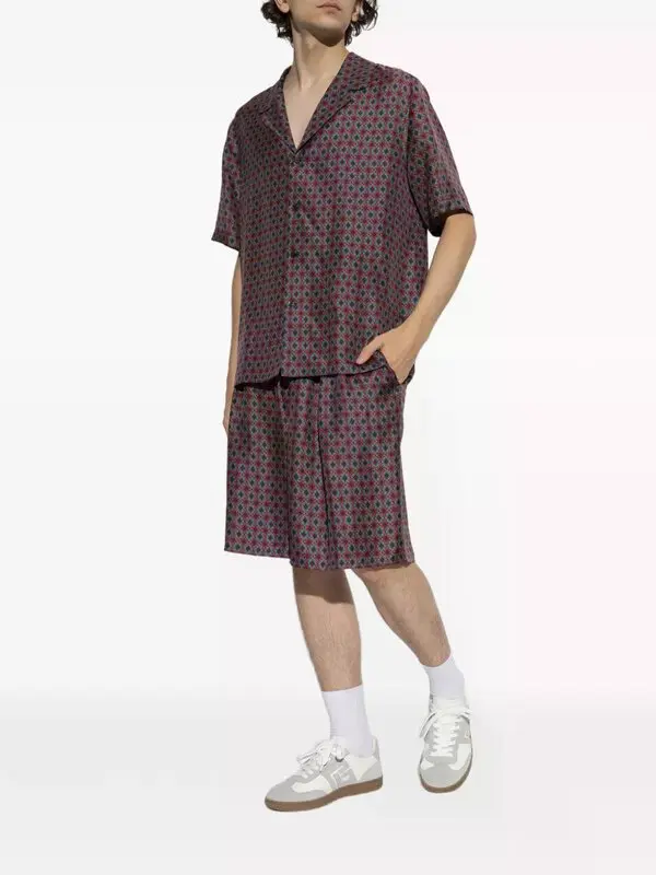 Balmain Geometric Pattern Silk Shorts
